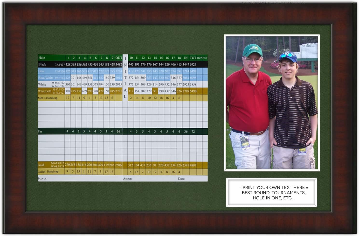 Amazon.com: 10X16 Mahogany Color Golf Scorecard Photo Frame with ...