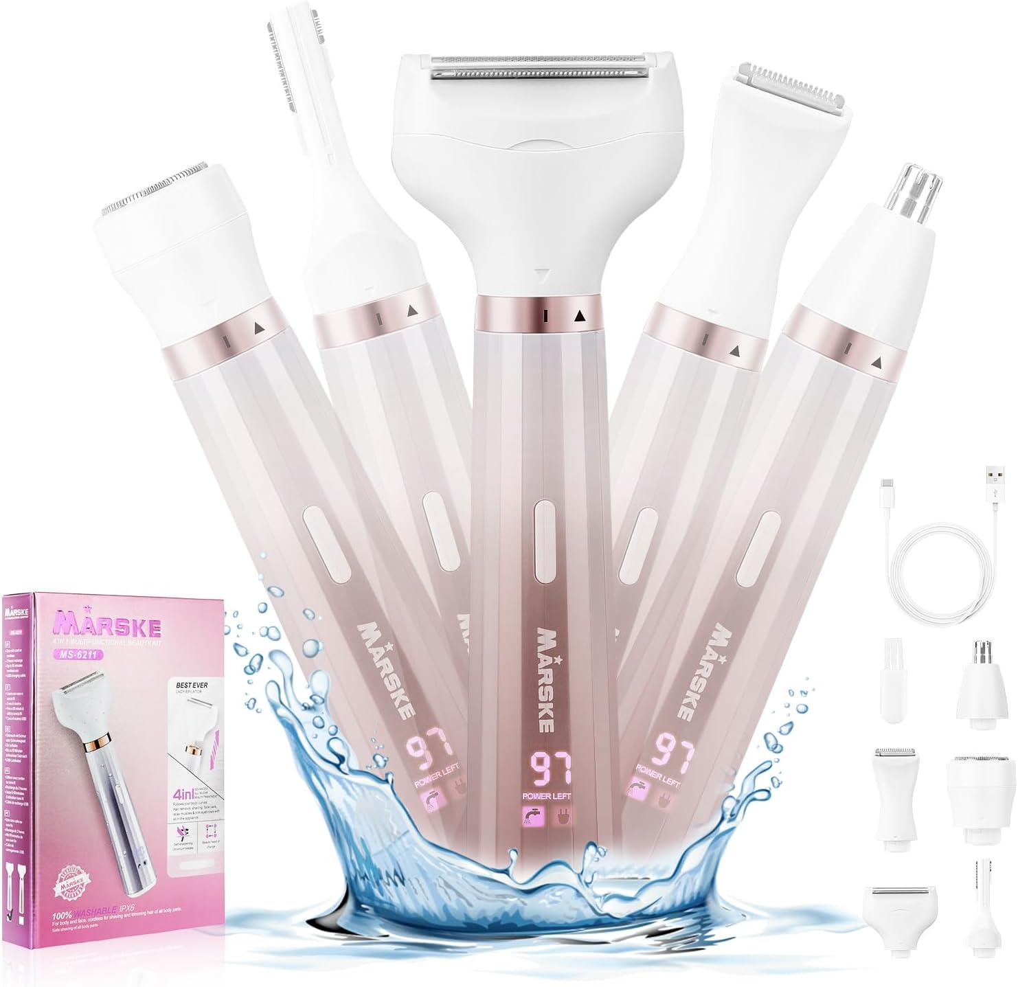 Amazon.com: Electric Razors Shavers for Women, Bikini Trimmer 5 in 1 ...