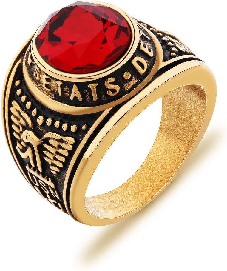 MASOP United States Navy Rings, Marine Corps, USN, Stainless Steel Gold ...