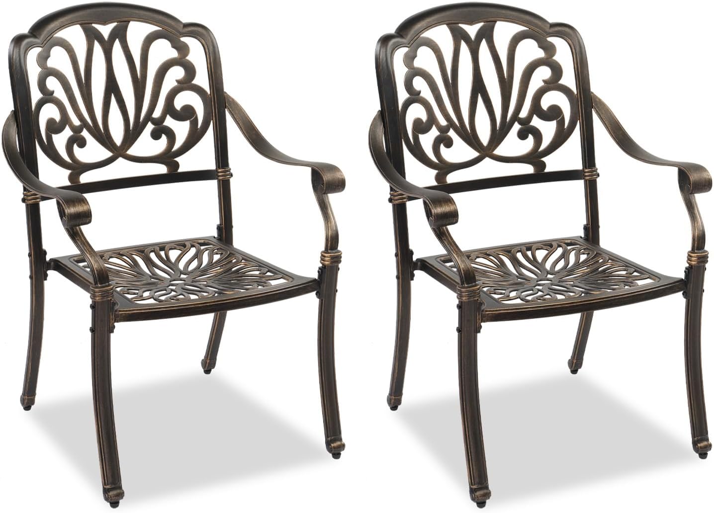 Amazon.com: VINGLI Outdoor Dining Chairs Set of 4 Aluminum Patio Chairs ...