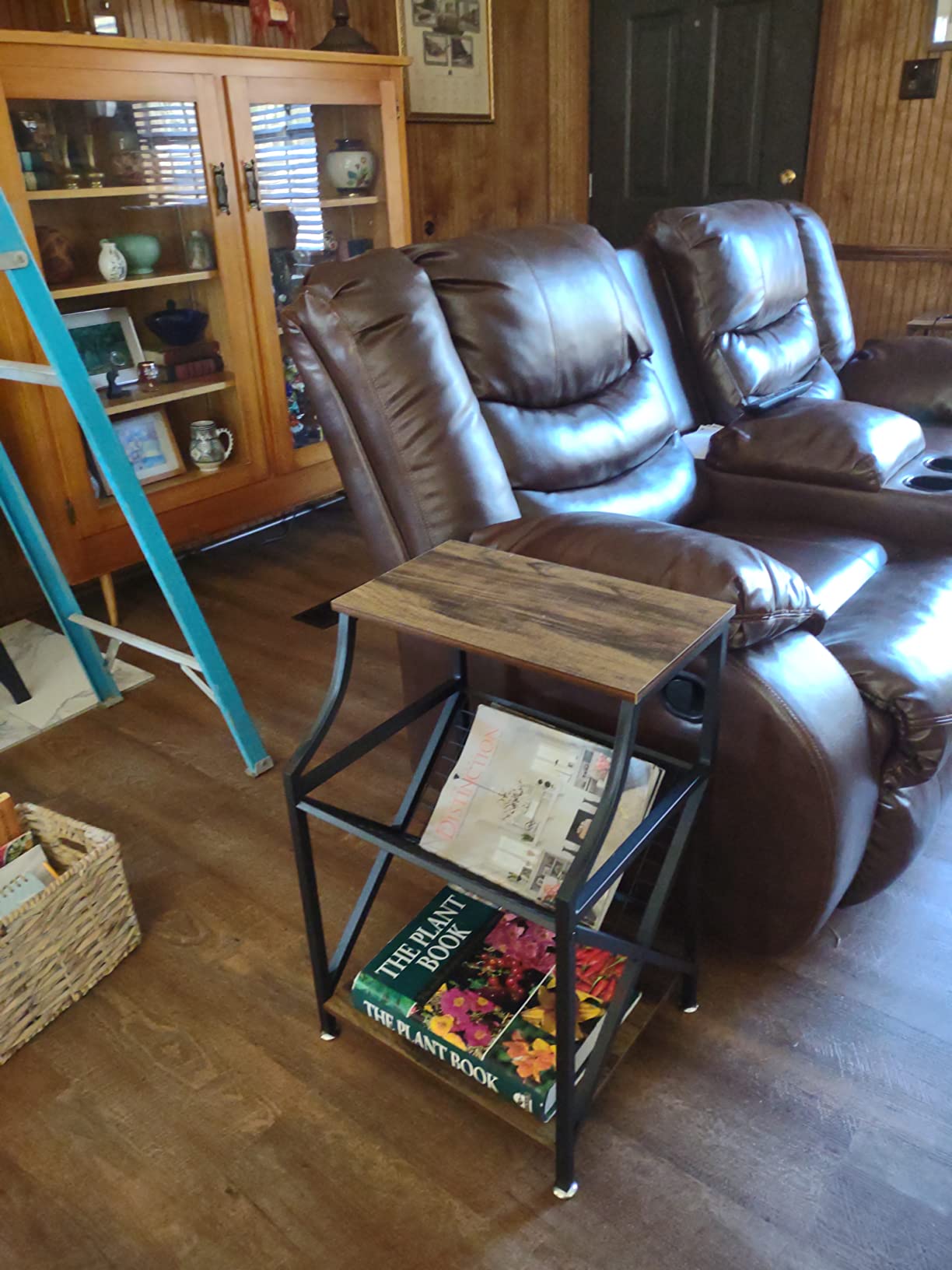 Amazon.com: VECELO 3-Tier End/Side/Bedside Table with V-Shaped Magazine ...