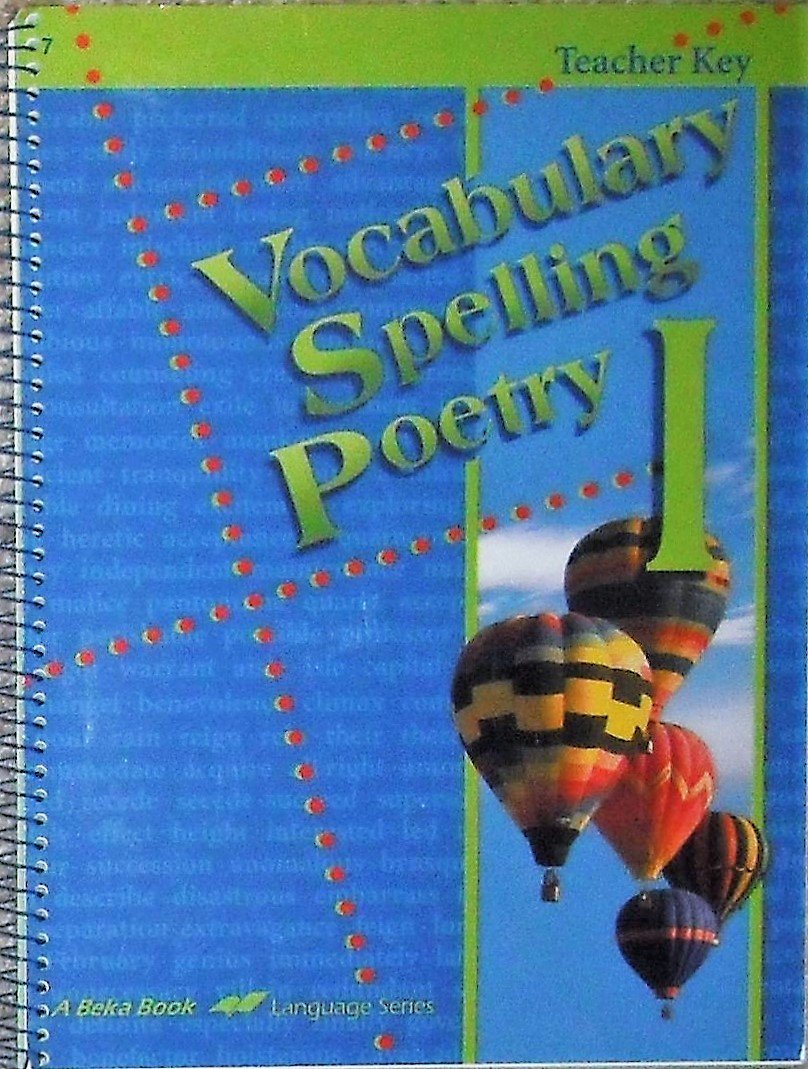 Vocabulary Spelling Poetry I, Teacher Key: Amazon.com: Books