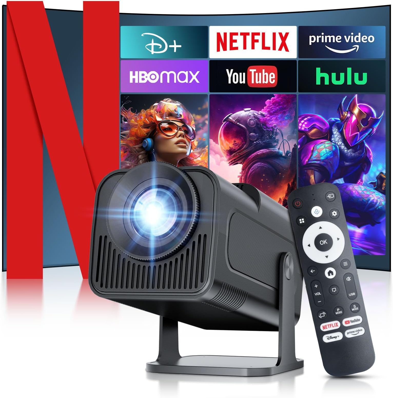 Amazon.com: HCS350 Pro Projector and game,64G,Retro 4K Smart Game ...