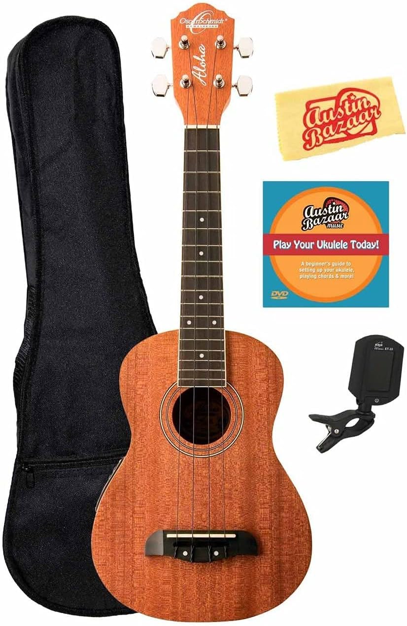 Amazon.com: Luna Mo'o Lizard Mahogany Concert Acoustic-Electric Ukulele ...