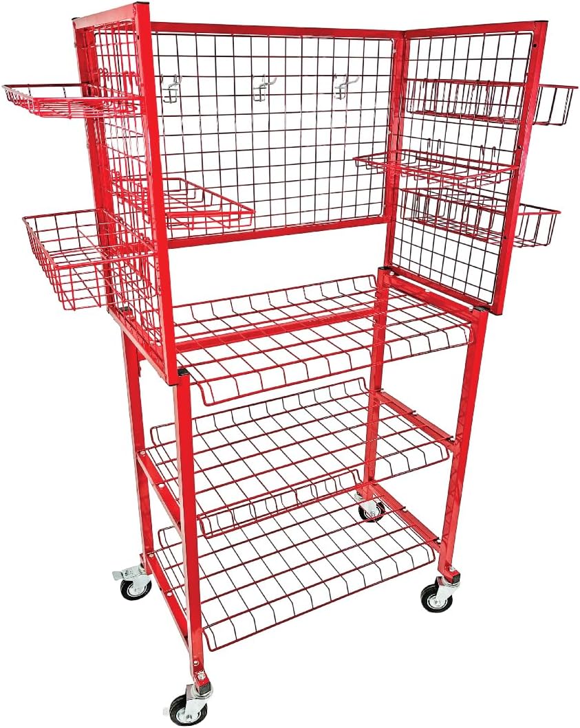 Amazon.com: Auto Detailing Cart, Mobile Storage with 3 Shelf Organizer ...