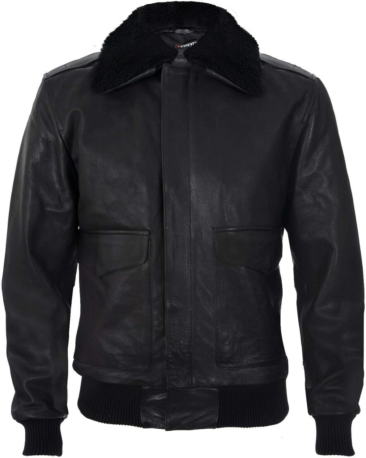 Men's Air Force A2 USAF Black Pilot Aviator Real Leather Flight Bomber ...