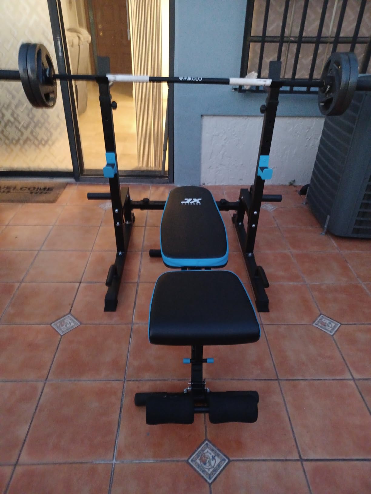 Amazon.com : JX FITNESS Weight Bench with Squat Rack, Bench Press Rack ...