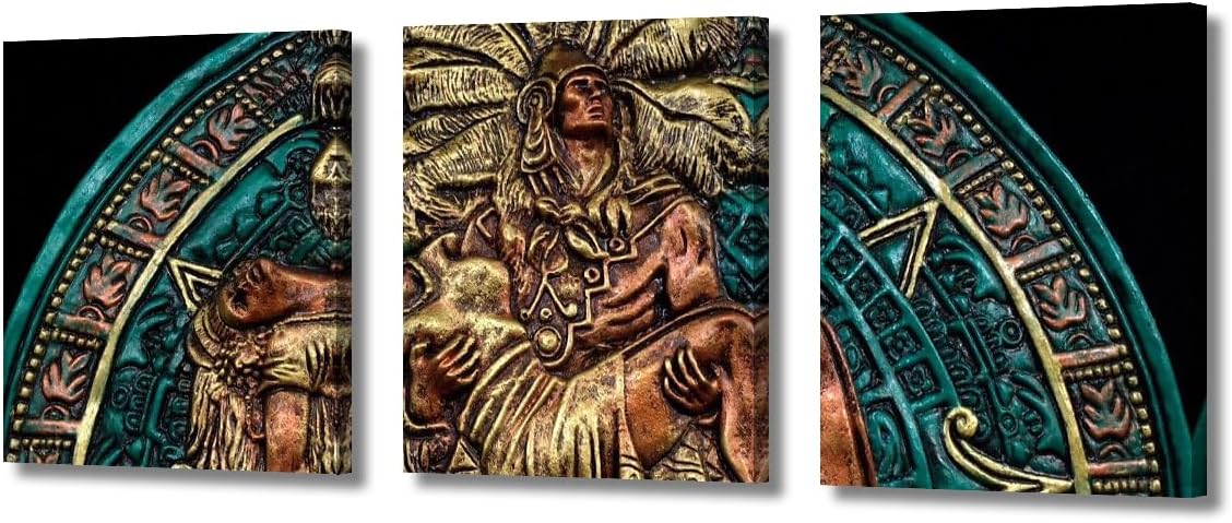 TFIAVSIN Black Wall Pictures Mayan Aztec Warrior Paintings Ancient ...