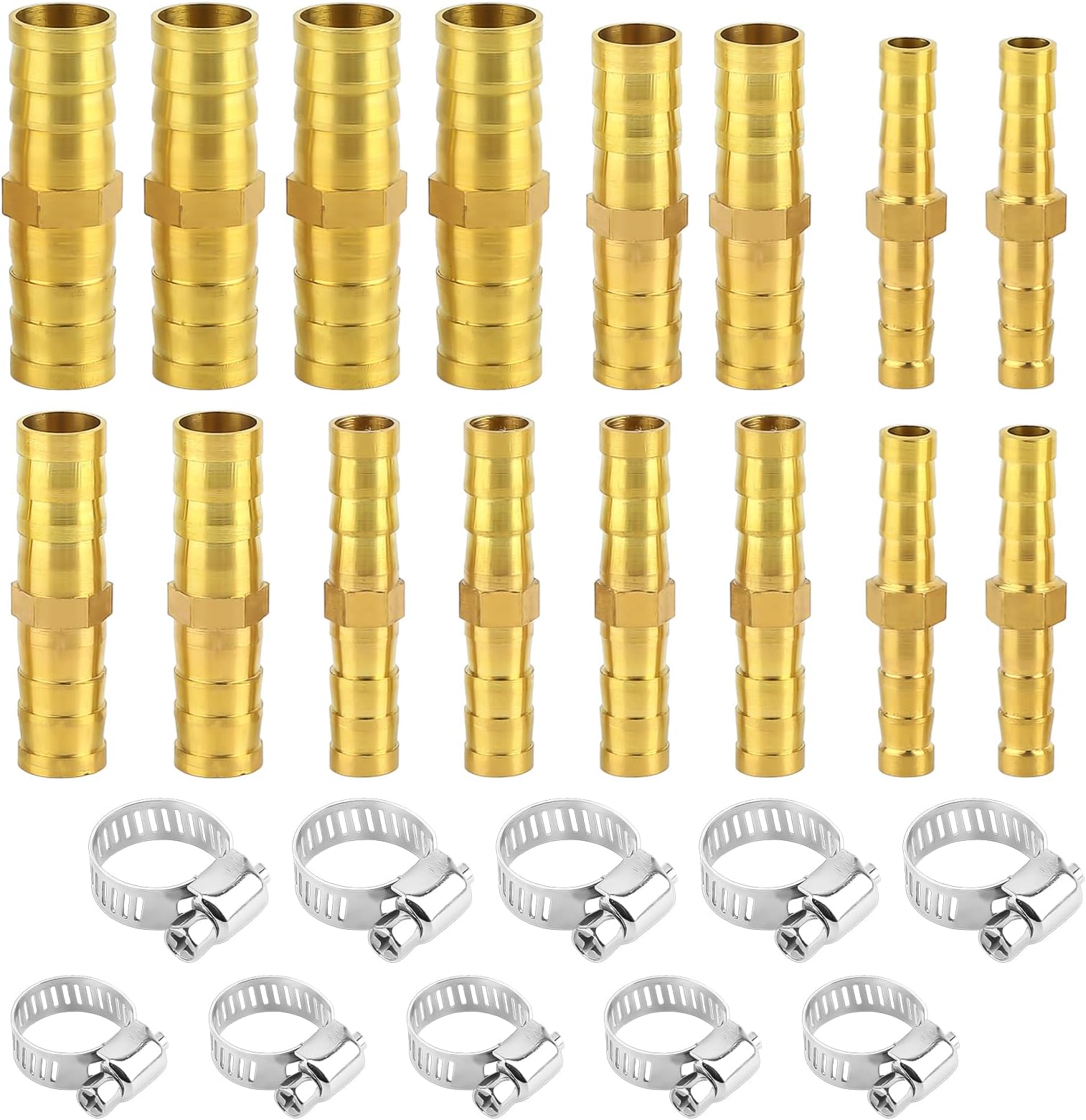 Messing Schlauchverbinder set 16 Schlauchverbindern 10 Hose Clamps, für ...