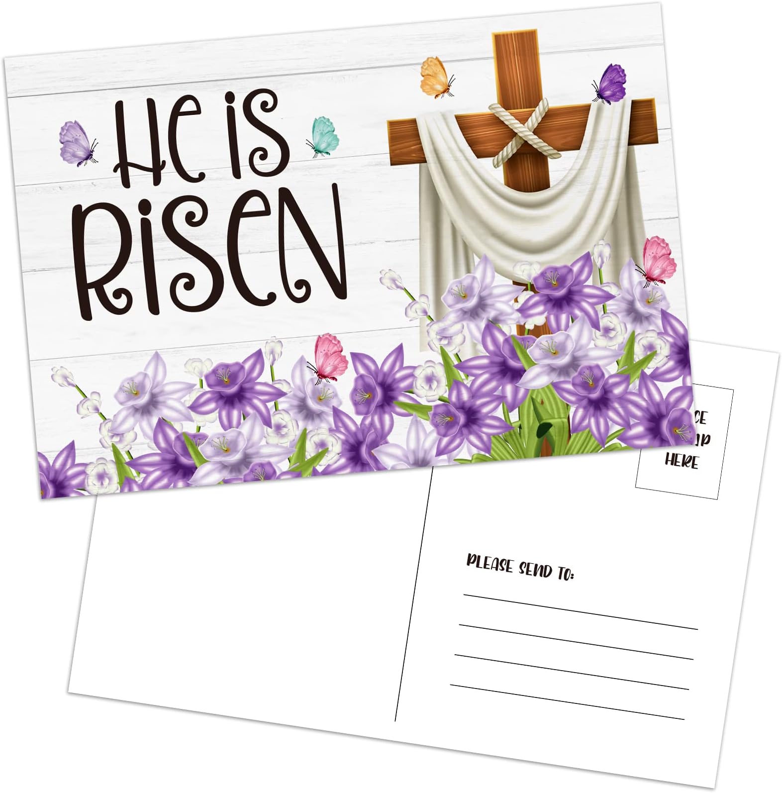 Amazon.com : PETCEE He is Risen Postcards - 30PCS Cross Religious ...