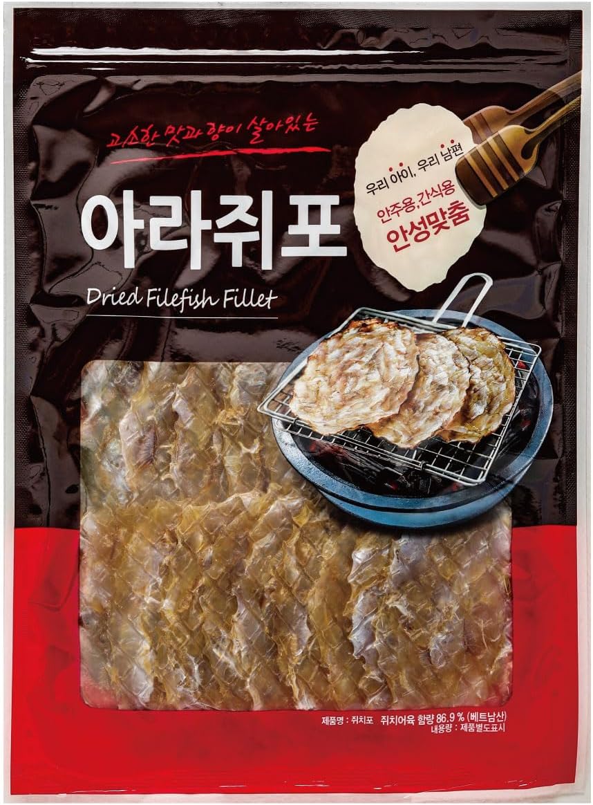 Amazon.com: Arawoom Roasted Filefish Jerky, (7.76oz(220g) 1 pack), 쥐포 ...