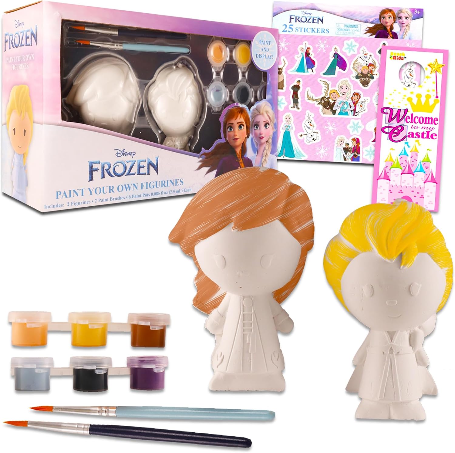 Amazon.com: Disney Frozen Paint Your Own Figurines Set - Bundle with ...