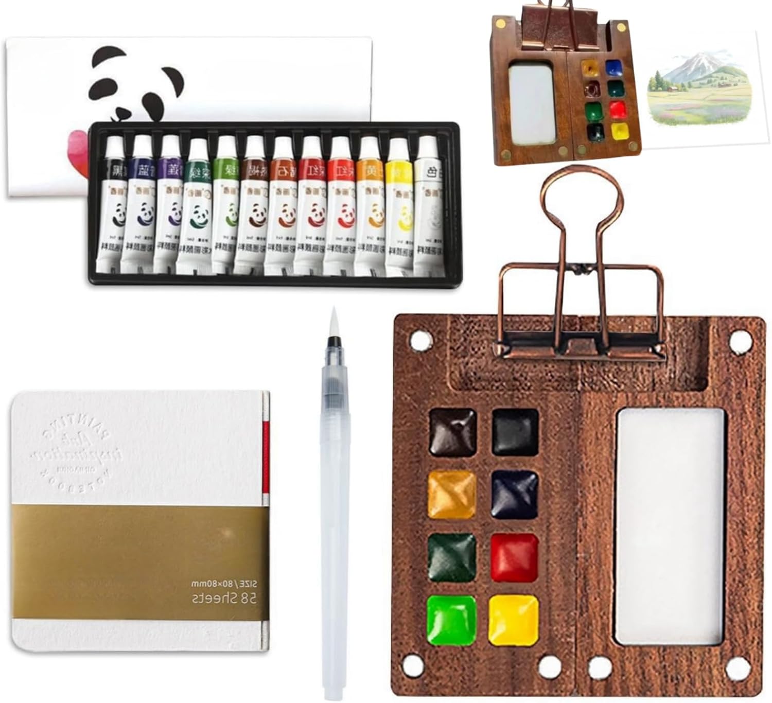 Amazon.com: Pocket Artist Watercolor Travel Kit - Travel Watercolor Set ...