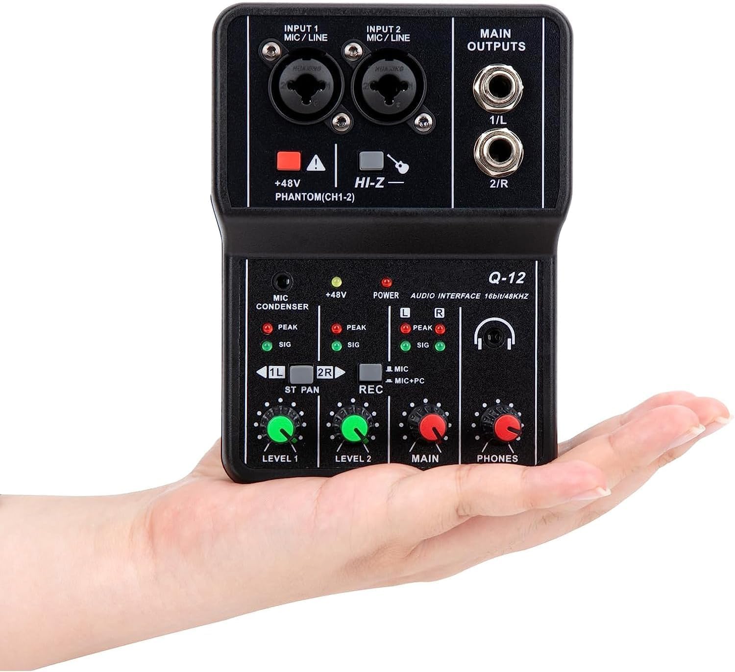 interface de audio，Placa de som profissional de canal duplo com USB 2.0 ...