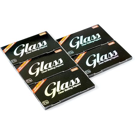 Amazon.com: 5 booklets x GLASS Clear Rolling paper size 1 1/4-100% ...