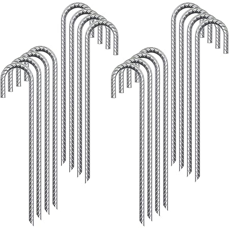 Amazon.com : Rebar Stakes 12 Inch 16 Pack Tent Stakes Heavy Duty Metal ...