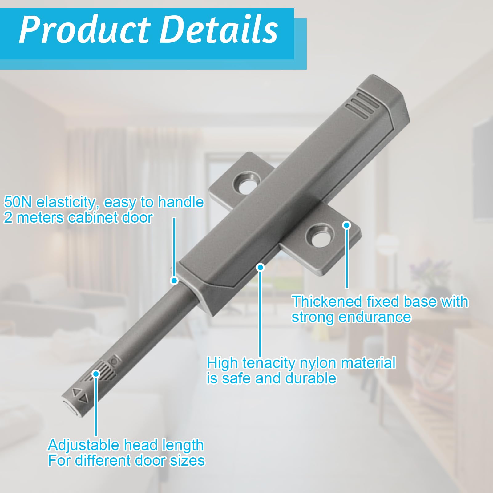 Push to Open Door Catches, 2 Pack Magnetic Cupboard Catch Push Door ...