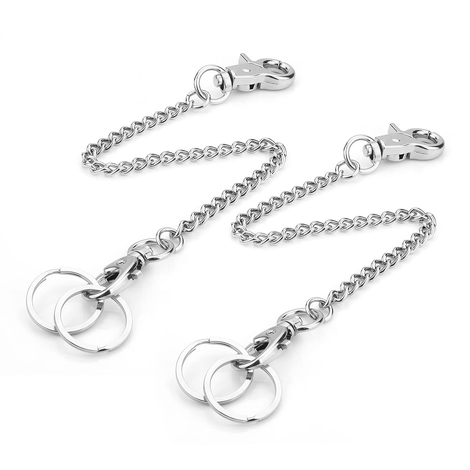JSUOEO Trousers Chain, Pack of 2 Wallet Chains, Key Chains, Punk Key ...