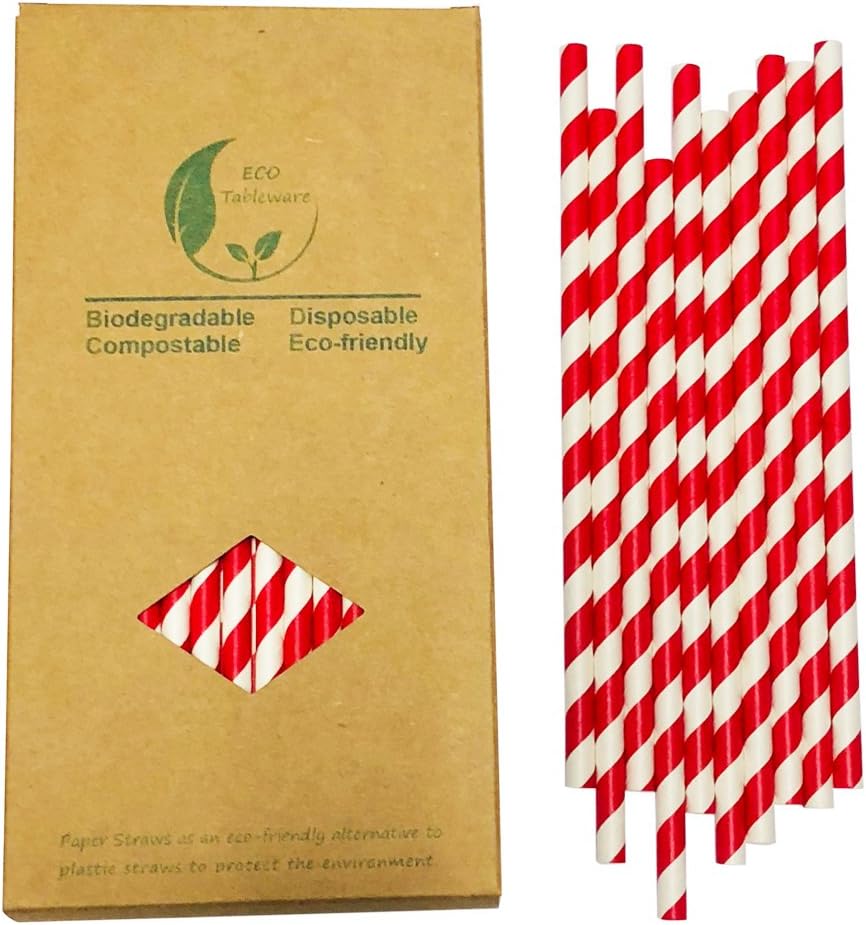 Amazon.com: Candy Cane Straws, Christmas Party Supplies (25 Pack ...