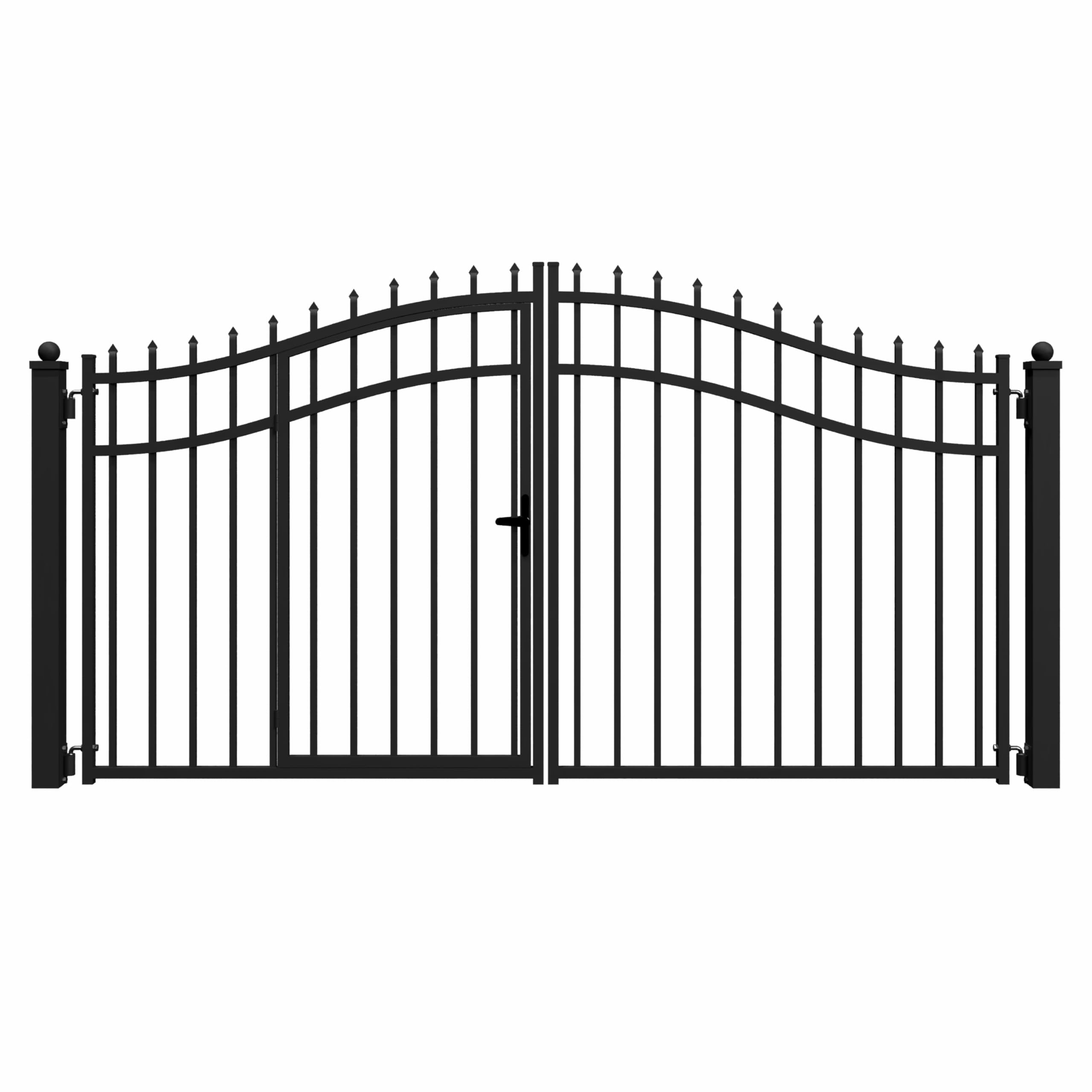 Buy ALEKODual Swing Driveway Gate | Galvanized Steel Gate Set Driveway ...
