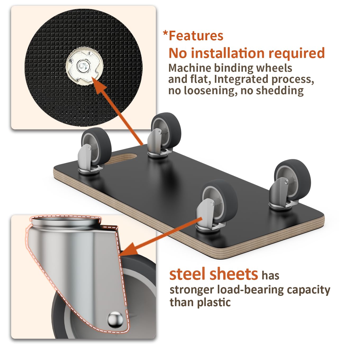 Snapklik.com : Wood Platform Dolly 4 Wheels Heavy Duty Furniture Mover ...