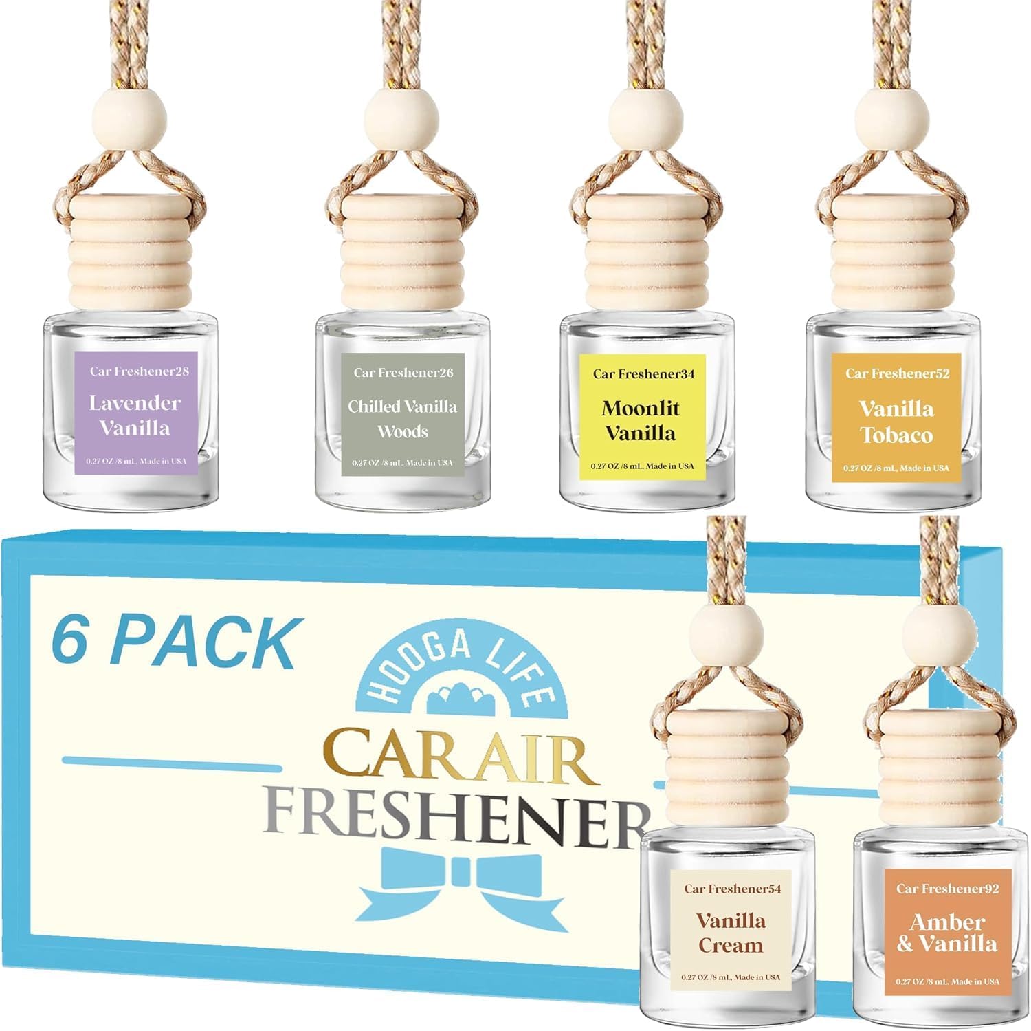 Amazon.com: HoogaLife Car Air Freshener Diffuser 6 Pack Hanging Air ...