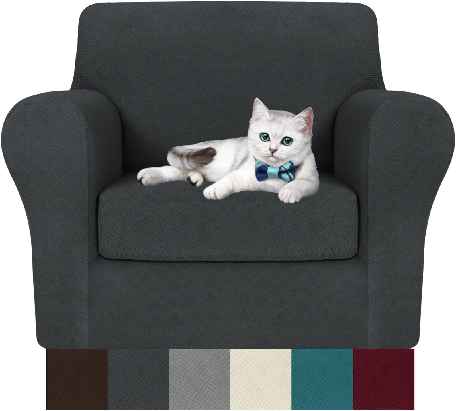 Amazon.com: PrinceDeco 2 Piece Chair Cover Velvet Chair Slipcovers Soft ...