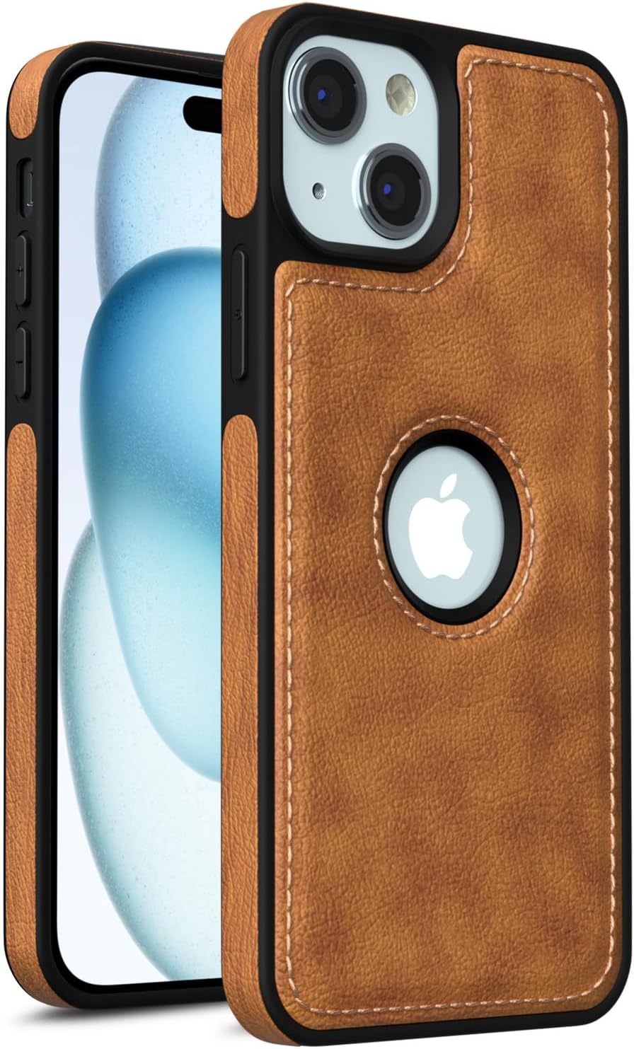 TheGiftKart Genuine Leather Finish iPhone 15 Plus Back Cover Case ...