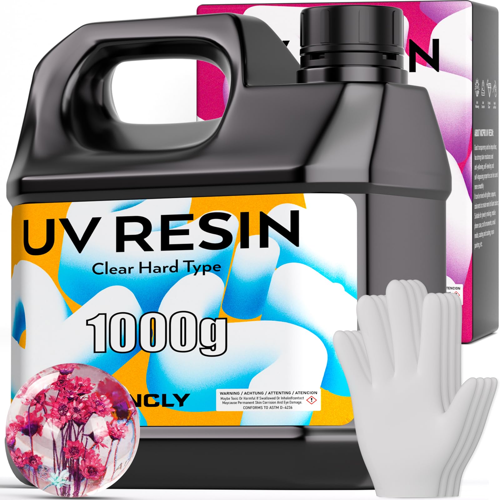 Snapklik.com : UV Resin 1000g, Crystal Clear UV Cure, Fast Curing ...