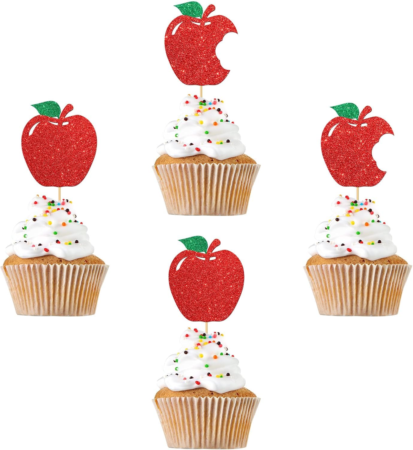 Amazon.com: RoadSea Fruit Apple Cupcake Toppers - Fruit Theme Baby ...