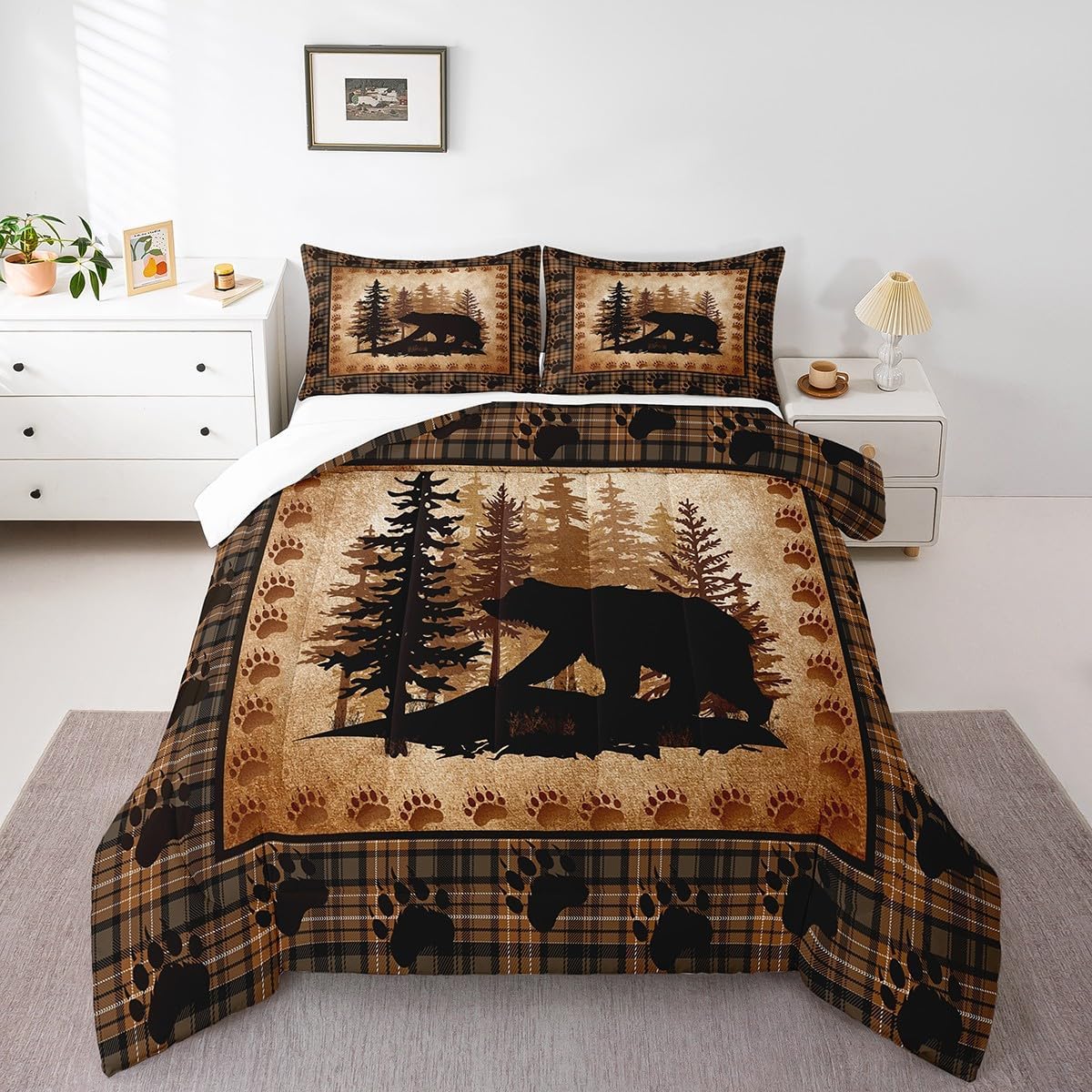 Amazon.com: Black Forest Décor Wilderness Retreat Quilt Bed Set - King ...