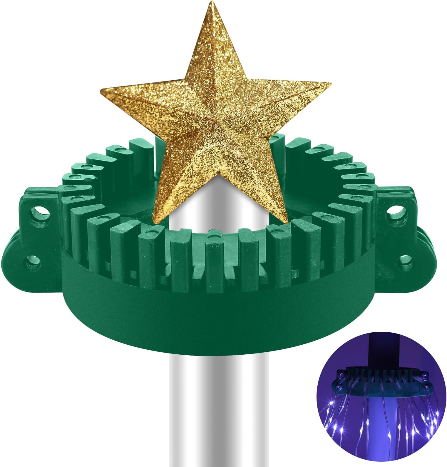 Amazon.com: Furniok Flag-Pole Christmas-Tree Light Kit - Christmas Tree ...