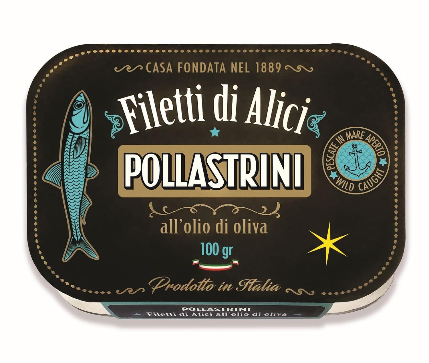 Amazon.com : Pollastrini Italian Anchovy Fillets in Olive Oil | Premium ...