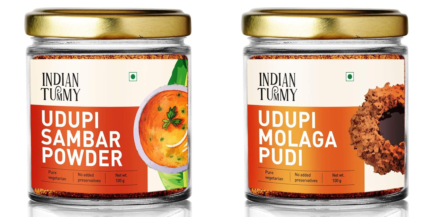 Indian Tummy Udupi Molaga Pudi and Udupi Sambar Powder with Natural ...