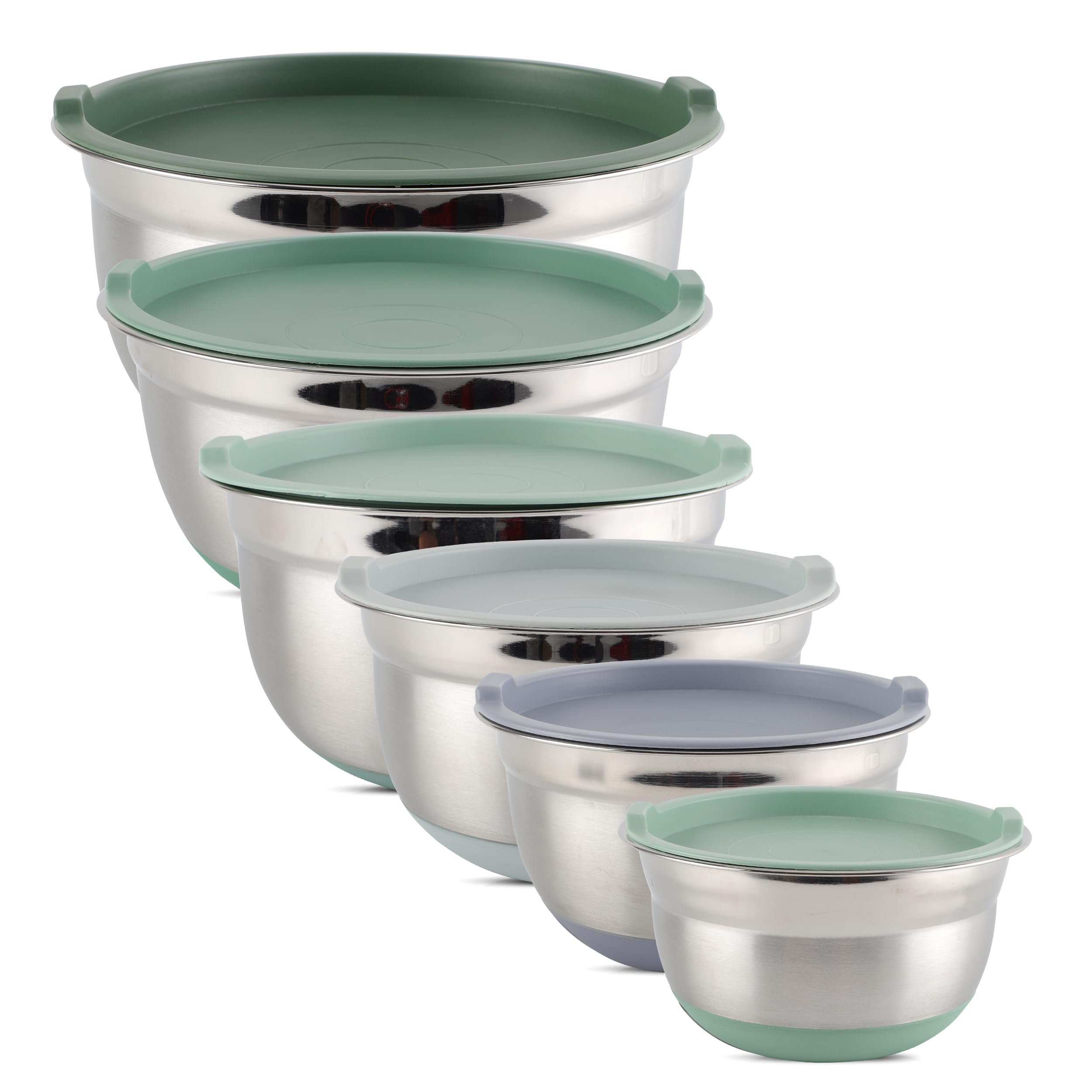 Amazon.com: COOK WITH COLOR Stainless Steel Mixing Bowls Set with Lids ...