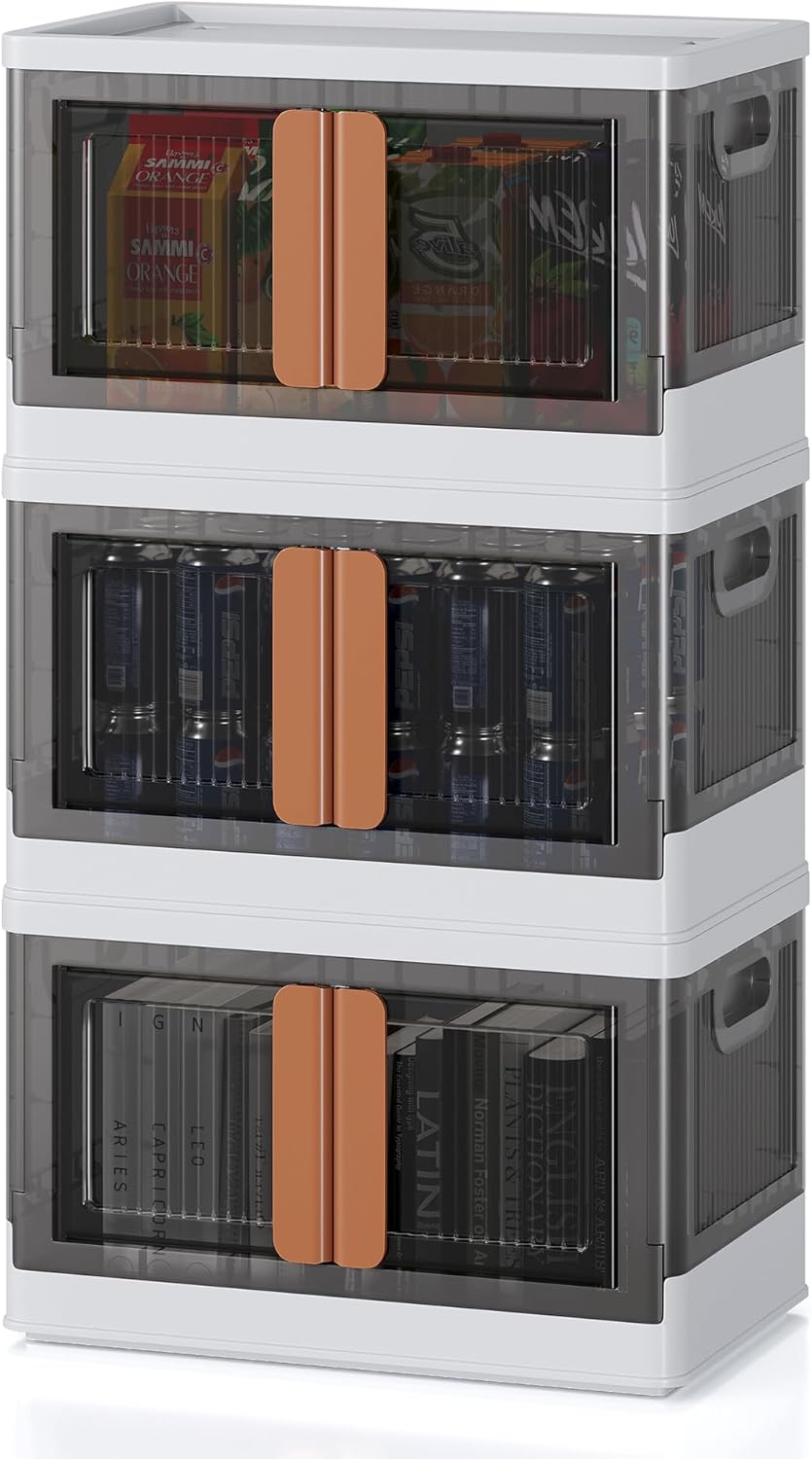 Amazon.com - Sineda 8.4Gal Collapsible Storage Bins with Lids & Wheels ...