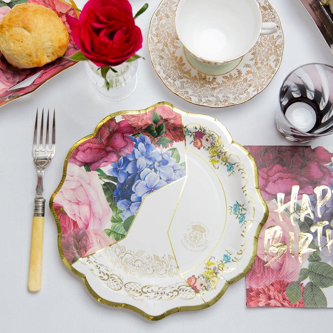 Talking Tables Fairy Paper Plates-Pack of 12 | Flowers and Butterflies ...