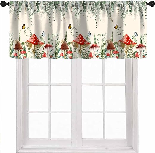 Amazon.com: ShiTingYu Vintage Spring Mushroom Valance for Moon ...