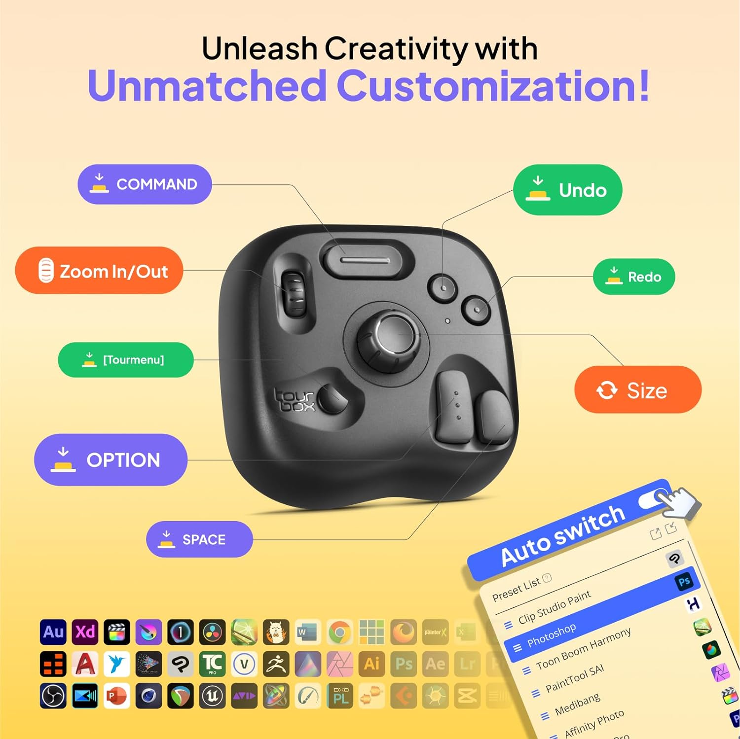 TourBox Lite - Editing Keyboard Compact, Artists Australia | Ubuy