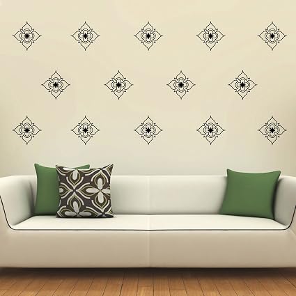Amazon.com: Set of 20 Vinyl Wall Art Decals - Pretty Flowers Pattern ...