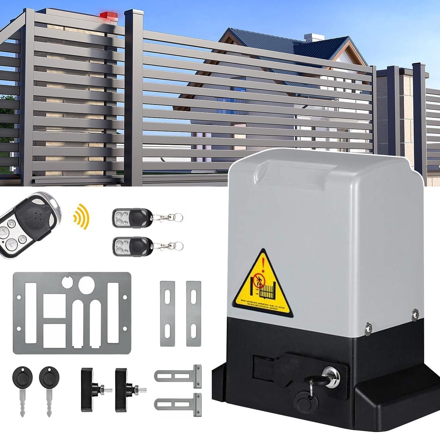 Automatic Sliding Gate Opener With 2 Remote Control/Sensor, Electric ...