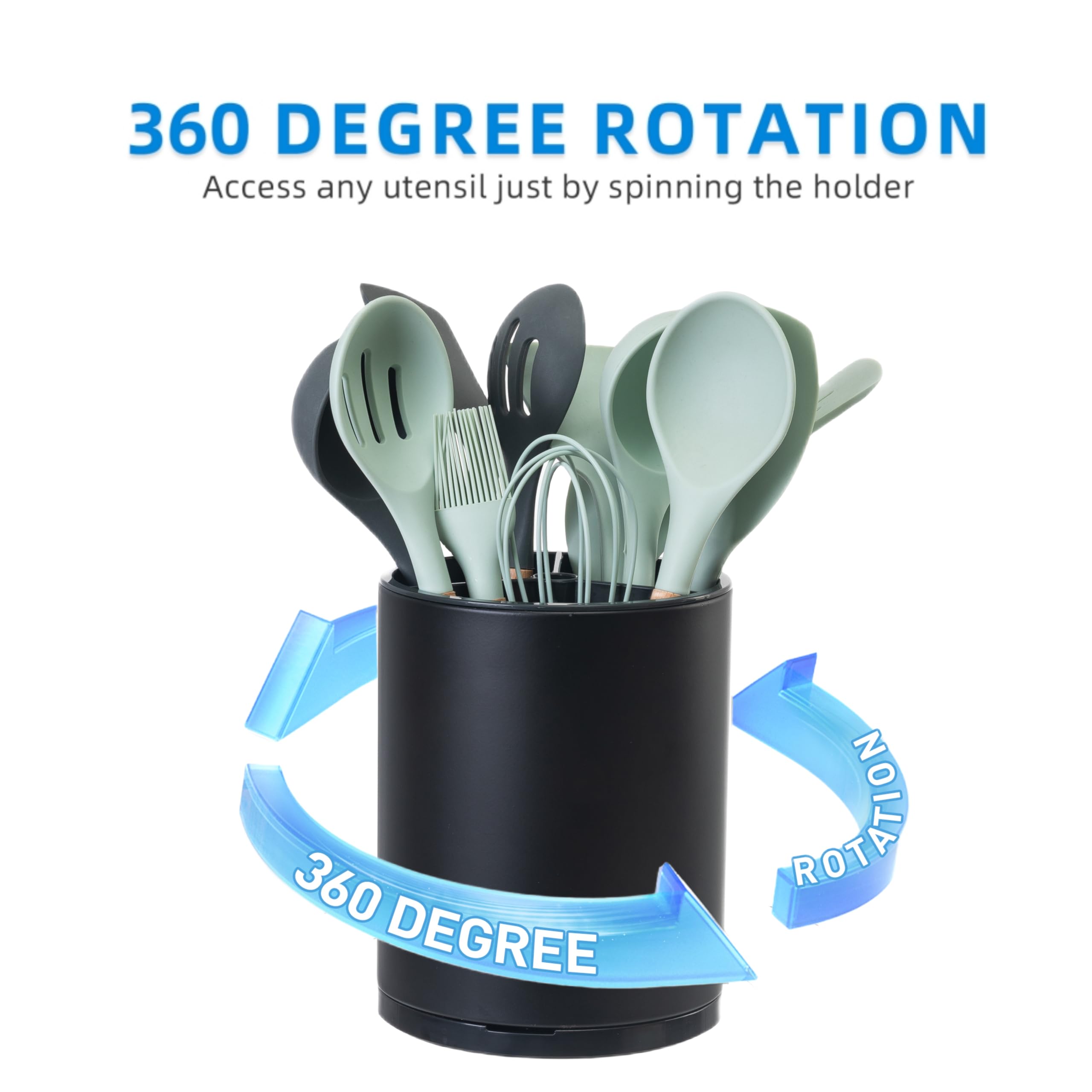 Utensil Holder Extra Large 360° Rotating Kitchen For Countertop ...