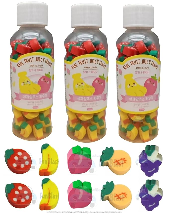 FunBlast Eraser for Kids - Fruit Erasers for Kids, Eraser Set, Eraser ...