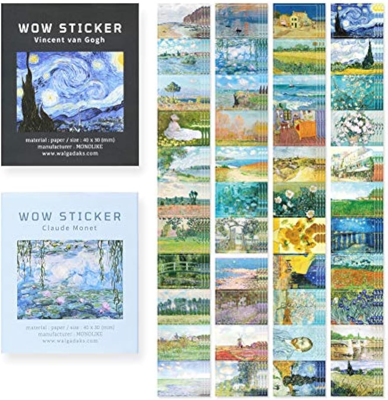 Amazon.com: 110 Pcs Vincent Van Gogh Famous Paintings Art Stickers ...