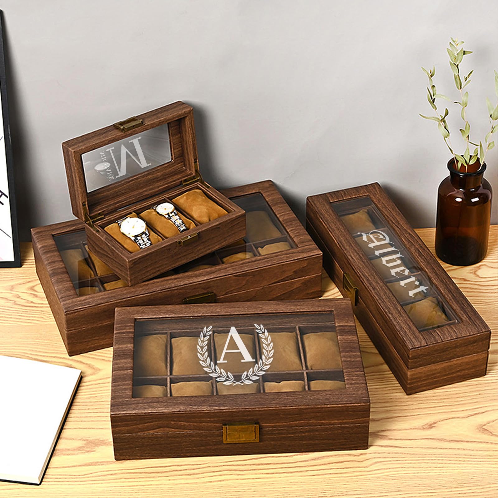 Personalized Watch Boxes For Men Personalized 4 Watch Holder