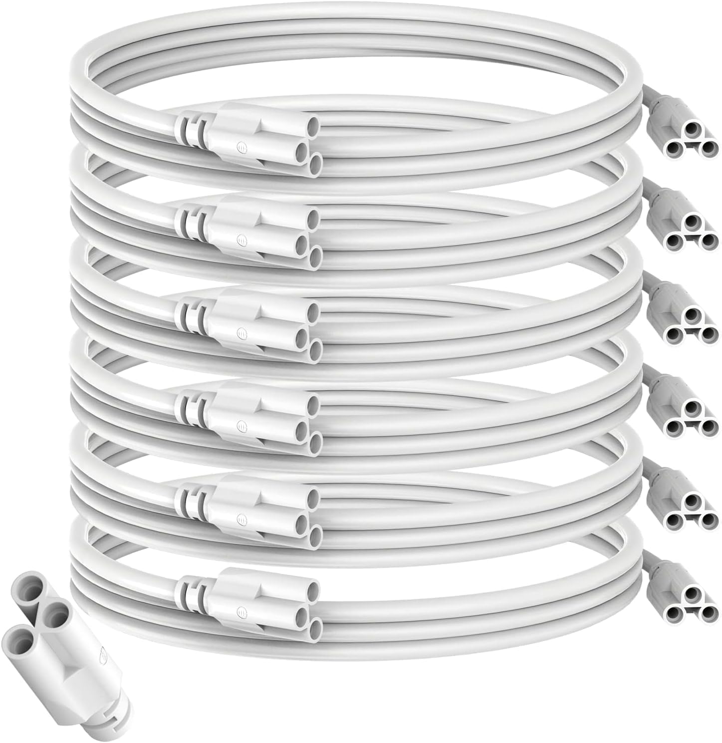 JESLED T5 T8 Extension Cords, 5ft Linkable Wire Cable Conenctor, 60" 3 ...