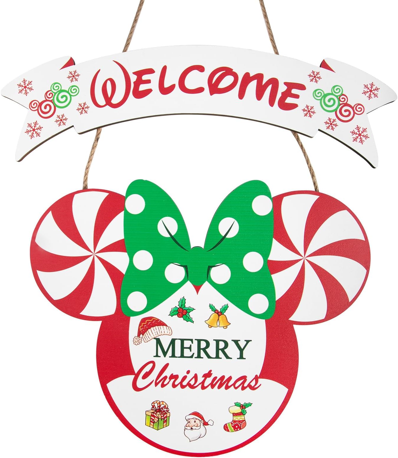 Amazon.com: 3 Pieces Christmas Joy Door Sign Decorations, Peppermint ...