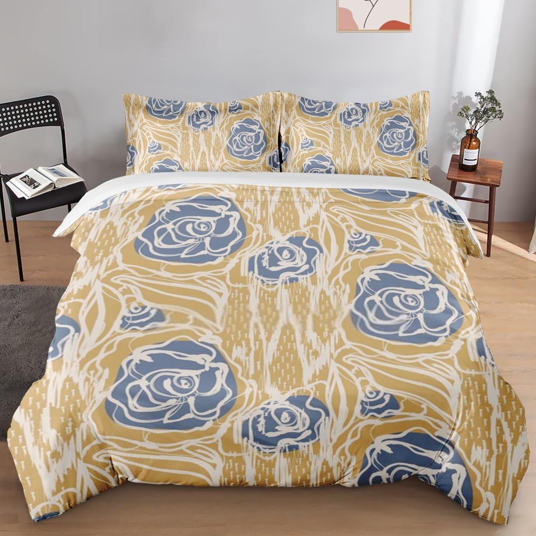 French Blue And Yellow Bedding