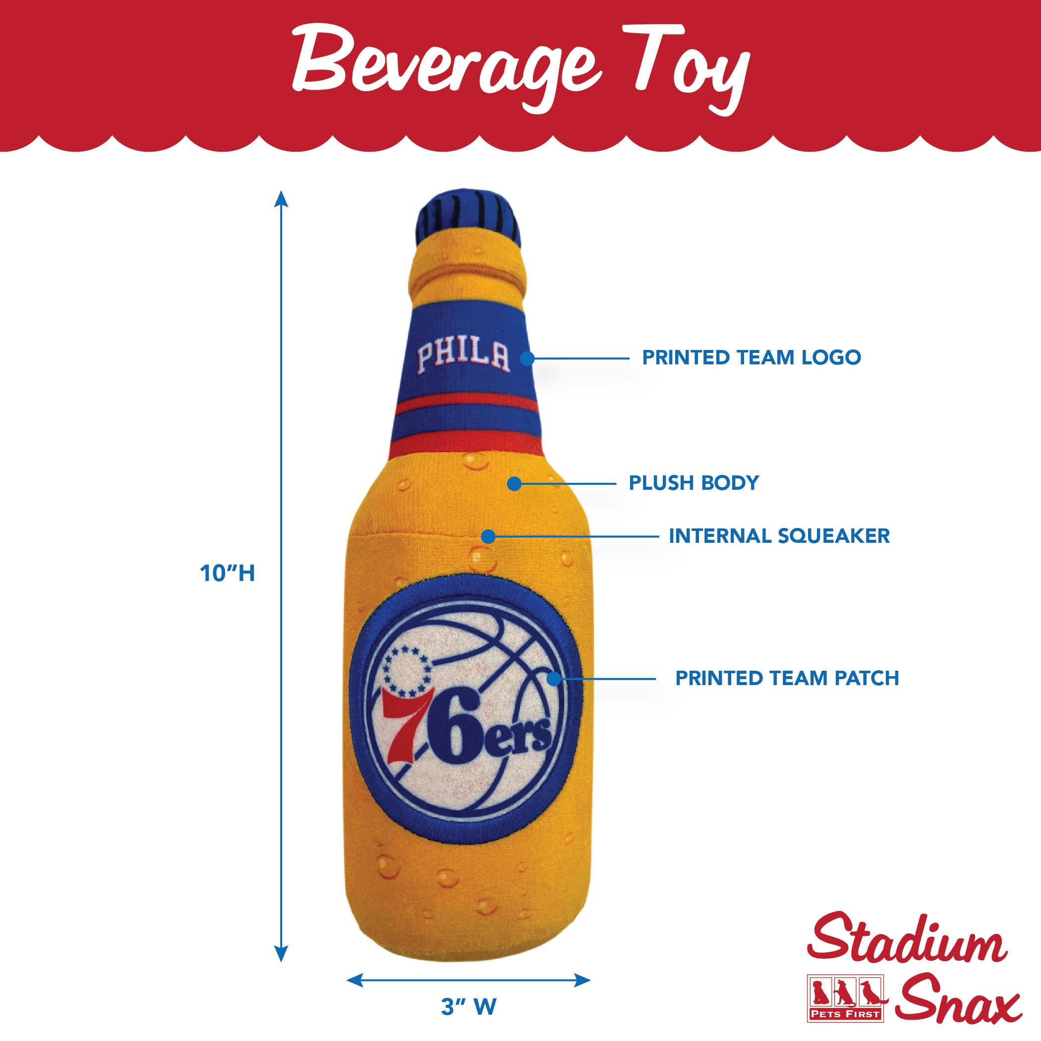 Snapklik.com : NBA Philadelphia 76ers Beer Bottle Plush Dog & CAT ...