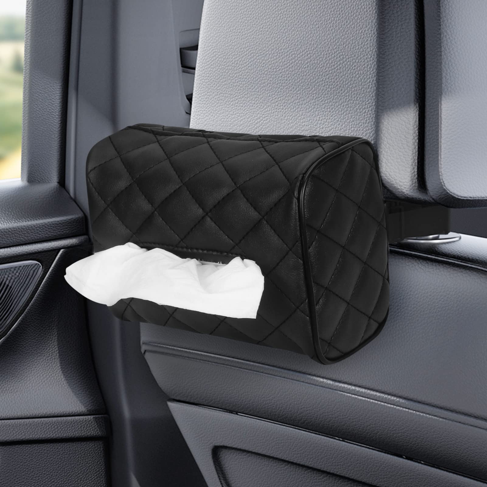 WWW Car Tissue Holder,Sun Visor Tissue Box,Car Tissue Box Premium PU ...